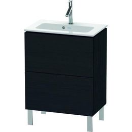 Duravit L-Cube Waschtischunterbau bodenstehend Eiche Schwarz Matt 620x391x704 mm - LC667301616 LC667301616