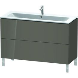 Duravit L-Cube Waschtischunterbau bodenstehend Flanell Grau Hochglanz 1220x481x704 mm - LC662808989 LC662808989