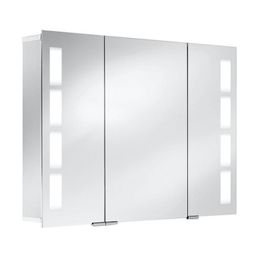 HSK Alu-Spiegelschrank ASP 500 LED 3-türig, alu silber-matt, 1050 x 750, 1153105-L 1153105-L