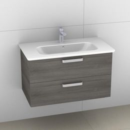 Artiqua 412 Waschtischunterschrank für Softmood T0558, Graphit Struktur quer, 412-WU2L-I35-7070-401 412-WU2L-I35-7070-401