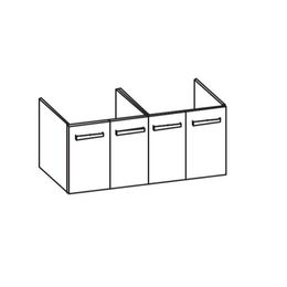 Artiqua 412 Waschtischunterschrank f&uuml;r Softmood T0067, Oxid Dunkelgrau quer, 412-WU4T-I65-7184-723 412-WU4T-I65-7184-723