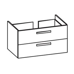 Artiqua 413 Waschtischunterschrank f&uuml;r Acanto Compact 500633, 500634 Quarzgrau Matt Select, 413-WU2L 413-WU2L-K174-7163-173
