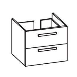 Artiqua 413 Waschtischunterschrank f&uuml;r Acanto Slim 500640 Wei&szlig; Matt Select, 413-WU2L-K176-7161-171 413-WU2L-K176-7161-171