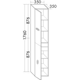 Burgbad Hochschrank Coco Melamin 1760x350x350 Eiche Dekor Cashmere, HSIU035RF3947 HSIU035RF3947