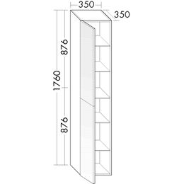 Burgbad Hochschrank Coco Melamin 1760x350x350 Tectona Dekor Zimt, HSIW035RF3949 HSIW035RF3949