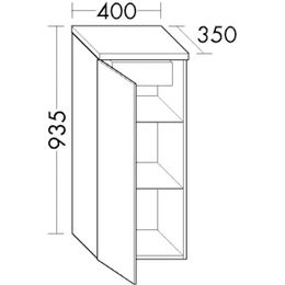 Burgbad Halbhochschrank Sinea HGL 935x400x350 Weiß Hochglanz, MHS484ELF1767 MHS484ELF1767