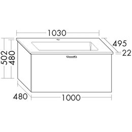 Burgbad Keramik Waschtisch-Set Sys30 PG1 Aqua Marone Dekor Trüffel/Alpinweiss, SFAK103F1718C0001 SFAK103F1718C0001