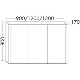 Burgbad Spiegelschrank Sys30 PG1 Aqua 800x1100x170 Eiche Dekor Cashmere, SPES110LF2240 SPES110LF2240