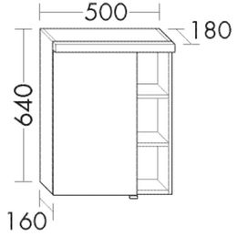 Burgbad Spiegelschrank Orell Melamin 640x500x162 Basaltgrau Matt, SPFQ050LF1698 SPFQ050LF1698