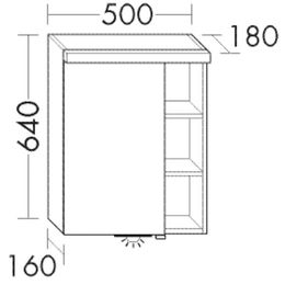 Burgbad Spiegelschrank Orell Melamin 640x500x162 Eiche Dekor Cashmere, SPGI050LF2668 SPGI050LF2668