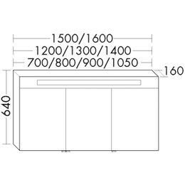 Burgbad Spiegelschrank Sys30 PG4 Sana 640x1050x160 Dunkelgrau Hochglanz, SPJA105RF3365 SPJA105RF3365