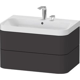 Duravit Happy D.2 Plus c-shaped Set wandh&auml;ngend Graphit Supermatt 775x490x480 mm - HP4347E8080 HP4347E8080