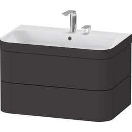Duravit Happy D.2 Plus c-bonded Set wandh&auml;ngend Graphit Supermatt 775x490x480 mm - HP4637E8080 HP4637E8080