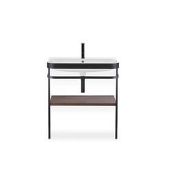 Duravit Happy D.2 Plus c-bonded Set mit Metallkonsole Nussbaum geb&uuml;rstet Matt 775x490x850 mm - HP473 HP4737O6969