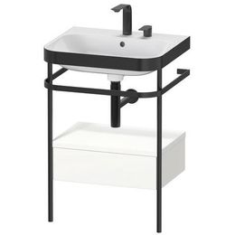 Duravit Happy D.2 Plus c-bonded Set mit Metallkonsole und Schubkasten Wei&szlig; Seidenmatt 575x490x850 mm HP4740E3636