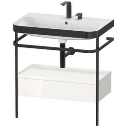 Duravit Happy D.2 Plus c-bonded Set mit Metallkonsole und Schubkasten Wei&szlig; Hochglanz 775x490x850 mm HP4742E2222