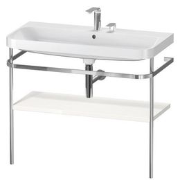 Duravit Happy D.2 Plus c-shaped Set mit Metallkonsole Wei&szlig; Hochglanz 975x490x850 mm - HP4838E2222 HP4838E2222