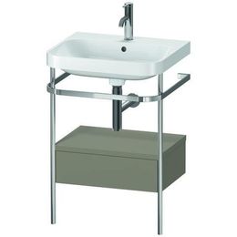 Duravit Happy D.2 Plus c-shaped Set mit Metallkonsole und Schubkasten Stein Grau Seidenmatt 575x490x HP4840O9292