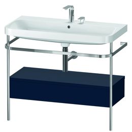 Duravit Happy D.2 Plus c-shaped Set mit Metallkonsole und Schubkasten Nachtblau Seidenmatt 975x490x8 HP4843E9898