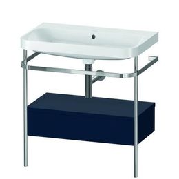 Duravit Happy D.2 Plus c-shaped Set mit Metallkonsole und Schubkasten Nachtblau Seidenmatt 775x490x8 HP4842N9898