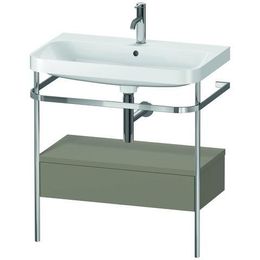 Duravit Happy D.2 Plus c-shaped Set mit Metallkonsole und Schubkasten Stein Grau Seidenmatt 775x490x HP4842O9292