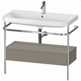 Duravit Happy D.2 Plus c-shaped Set mit Metallkonsole und Schubkasten Stein Grau Seidenmatt 975x490x HP4843O9292