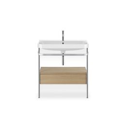 Duravit Happy D.2 Plus c-shaped Set mit Metallkonsole und Schubkasten Mediterrane Eiche Matt 775x490 HP4842O7171