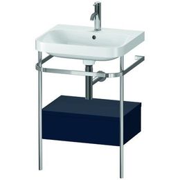 Duravit Happy D.2 Plus c-shaped Set mit Metallkonsole und Schubkasten Nachtblau Seidenmatt 575x490x8 HP4840O9898