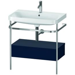 Duravit Happy D.2 Plus c-shaped Set mit Metallkonsole und Schubkasten Nachtblau Seidenmatt 775x490x8 HP4842O9898