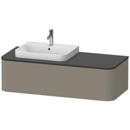 Duravit Happy D.2 Plus Konsolenwaschtischunterbau wandh&auml;ngend Stein Grau Seidenmatt 1300x550x354 mm HP4942L9292