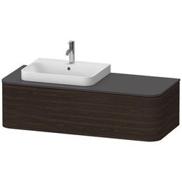 Duravit Happy D.2 Plus Konsolenwaschtischunterbau wandh&auml;ngend Nussbaum geb&uuml;rstet Matt 1300x550x354 m HP4942L6969