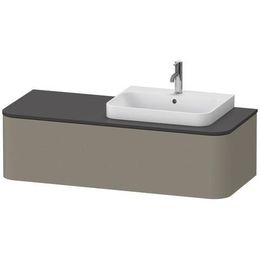 Duravit Happy D.2 Plus Konsolenwaschtischunterbau wandh&auml;ngend Stein Grau Seidenmatt 1300x550x354 mm HP4942R9292