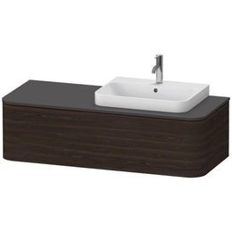 Duravit Happy D.2 Plus Konsolenwaschtischunterbau wandh&auml;ngend Nussbaum geb&uuml;rstet Matt 1300x550x354 m HP4942R6969