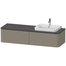 Duravit Happy D.2 Plus Konsolenwaschtischunterbau wandh&auml;ngend Stein Grau Seidenmatt 1600x550x354 mm HP4944R9292