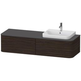Duravit Happy D.2 Plus Konsolenwaschtischunterbau wandh&auml;ngend Nussbaum geb&uuml;rstet Matt 1600x550x354 m HP4944R6969