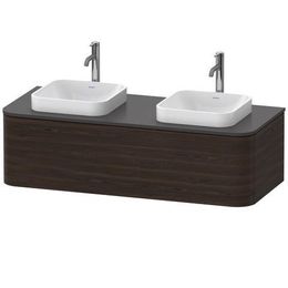 Duravit Happy D.2 Plus Konsolenwaschtischunterbau wandh&auml;ngend Nussbaum geb&uuml;rstet Matt 1300x550x354 m HP4943B6969