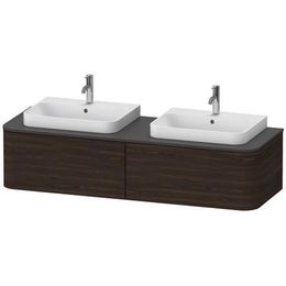 Duravit Happy D.2 Plus Konsolenwaschtischunterbau wandh&auml;ngend Nussbaum geb&uuml;rstet Matt 1600x550x354 m HP4946B6969