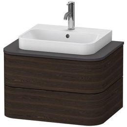 Duravit Happy D.2 Plus Konsolenwaschtischunterbau wandh&auml;ngend Nussbaum geb&uuml;rstet Matt 650x480x408 mm HP496006969