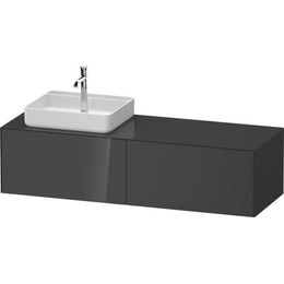 Duravit White Tulip Konsolenwaschtischunterbau wandh&auml;ngend Graphit Hochglanz 1300x550x408 mm - WT486 WT4864LH1H10000