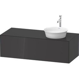 Duravit White Tulip Konsolenwaschtischunterbau wandh&auml;ngend Graphit Hochglanz 1300x550x408 mm - WT497 WT4977RH1H1
