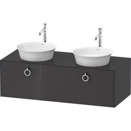 Duravit White Tulip Konsolenwaschtischunterbau wandh&auml;ngend Graphit Hochglanz 1300x550x408 mm - WT498 WT4983BH1H1