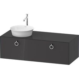 Duravit White Tulip Konsolenwaschtischunterbau wandh&auml;ngend Graphit Hochglanz 1300x550x408 mm - WT498 WT4982LH1H1