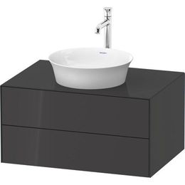 Duravit White Tulip Konsolenwaschtischunterbau wandh&auml;ngend Graphit Hochglanz 800x550x408 mm - WT4985 WT49850H1H10010