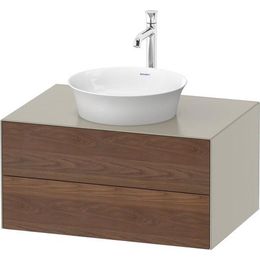 Duravit White Tulip Konsolenwaschtischunterbau wandh&auml;ngend Amerikanischer Nussbaum & Taupe Matt & Se WT498507760