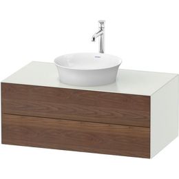 Duravit White Tulip Konsolenwaschtischunterbau wandh&auml;ngend Amerikanischer Nussbaum & Wei&szlig; Matt & Sei WT498607736