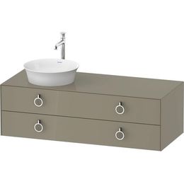 Duravit White Tulip Konsolenwaschtischunterbau wandh&auml;ngend Stein Grau Hochglanz 1300x550x408 mm - WT WT4992LH2H20010