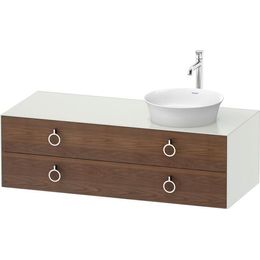 Duravit White Tulip Konsolenwaschtischunterbau wandh&auml;ngend Amerikanischer Nussbaum & Wei&szlig; Matt & Sei WT4992R7736