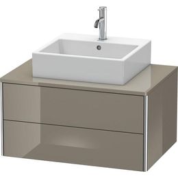 Duravit XSquare Konsolenwaschtischunterbau wandh&auml;ngend Flanell Grau Hochglanz 800x548x400 mm - XS491 XS491008989
