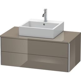 Duravit XSquare Konsolenwaschtischunterbau wandh&auml;ngend Flanell Grau Hochglanz 1000x548x400 mm - XS49 XS491108989