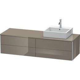 Duravit XSquare Konsolenwaschtischunterbau wandh&auml;ngend Flanell Grau Hochglanz 1600x548x400 mm - XS49 XS4914R8989